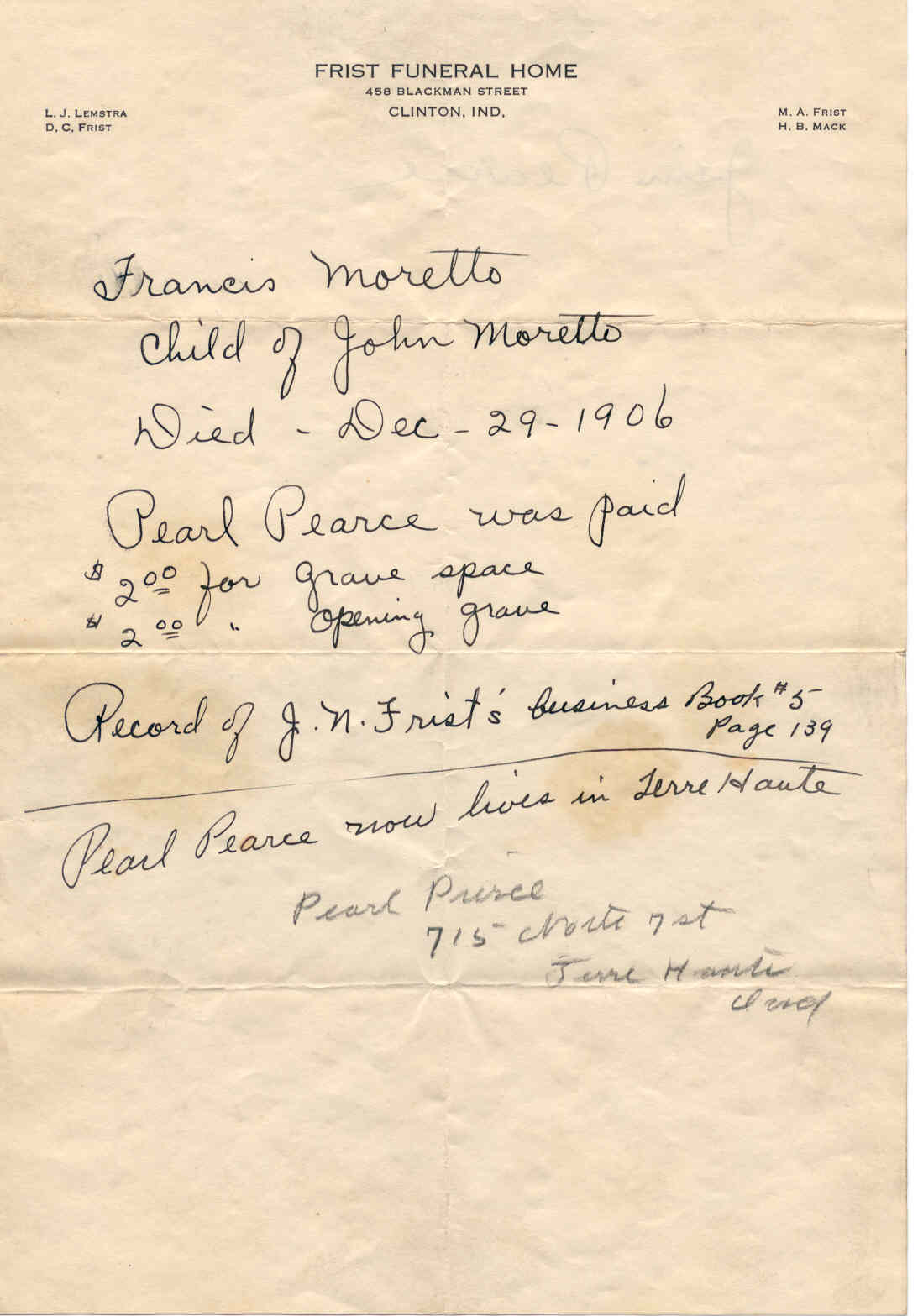 Receipt for Burial | My Roots Run Deep